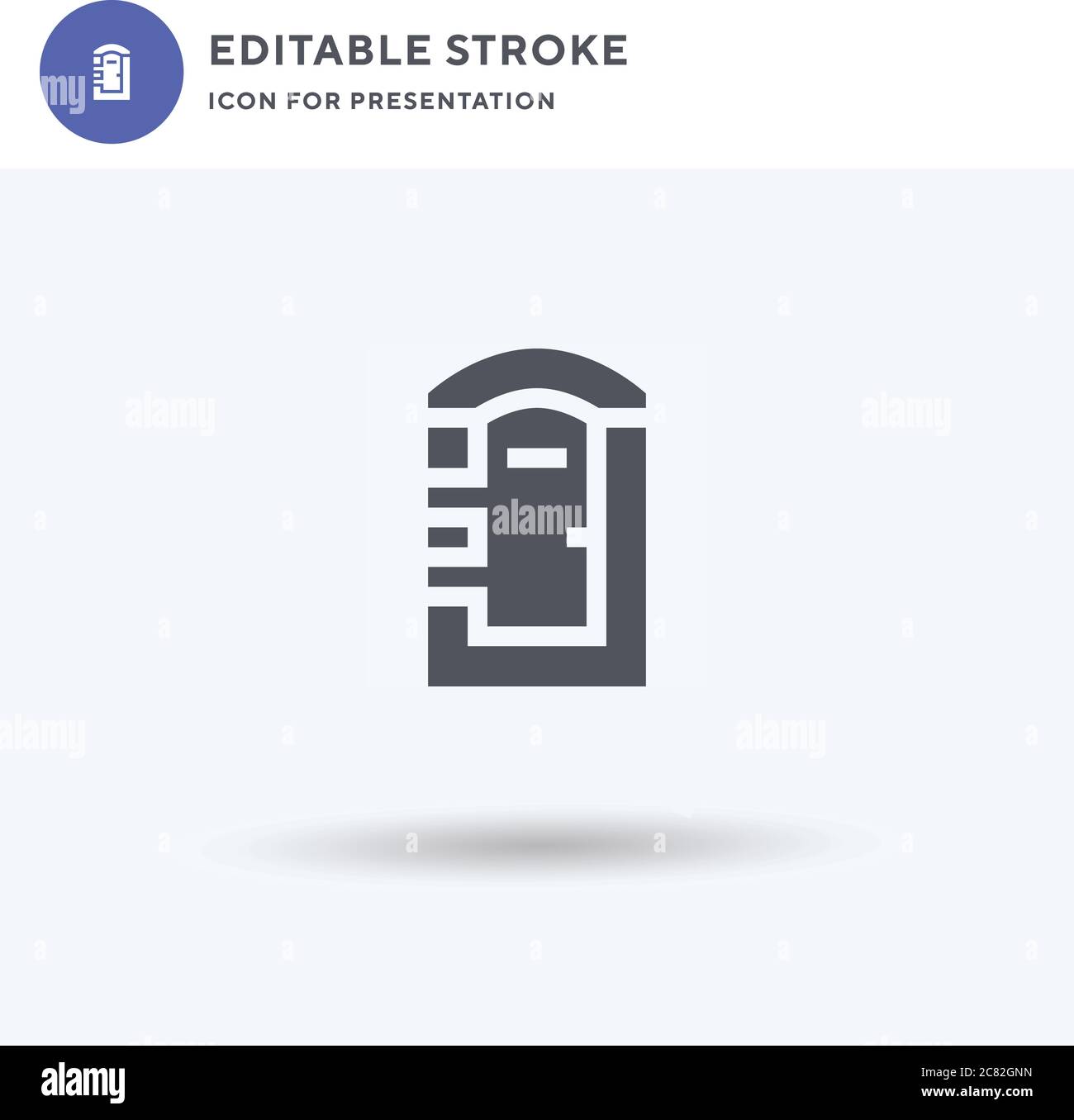 Portable Toilet icon vector, filled flat sign, solid pictogram isolated ...