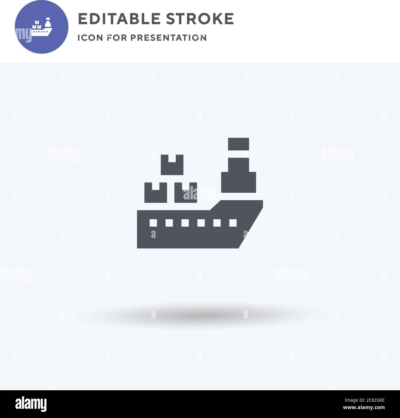 Cargo Ship icon vector, filled flat sign, solid pictogram isolated on ...