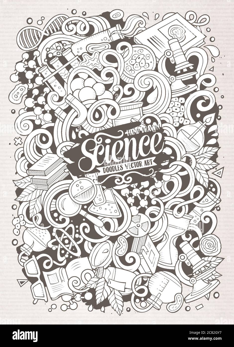 Cartoon cute doodles Science illustration Stock Vector Image & Art - Alamy