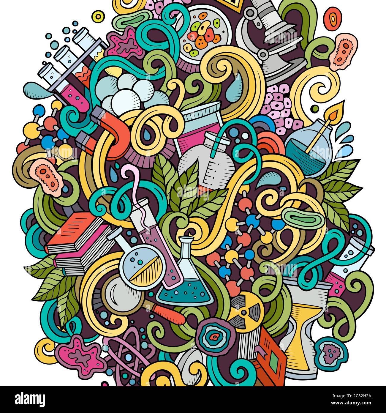 Cartoon cute doodles Science illustration Stock Vector Image & Art - Alamy