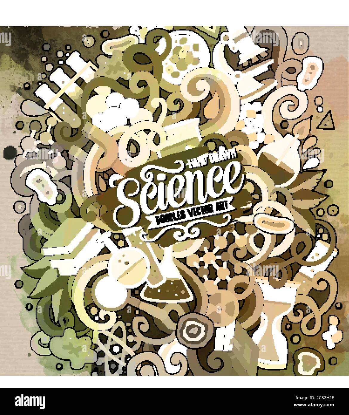 Cartoon cute doodles Science illustration Stock Vector Image & Art - Alamy
