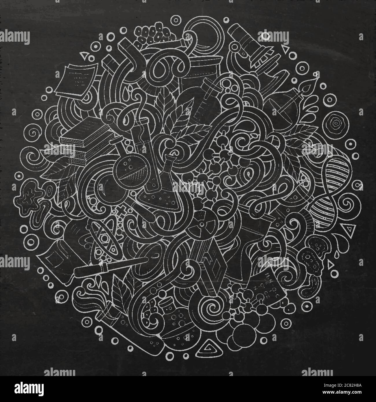 Cartoon cute doodles Science illustration Stock Vector Image & Art - Alamy