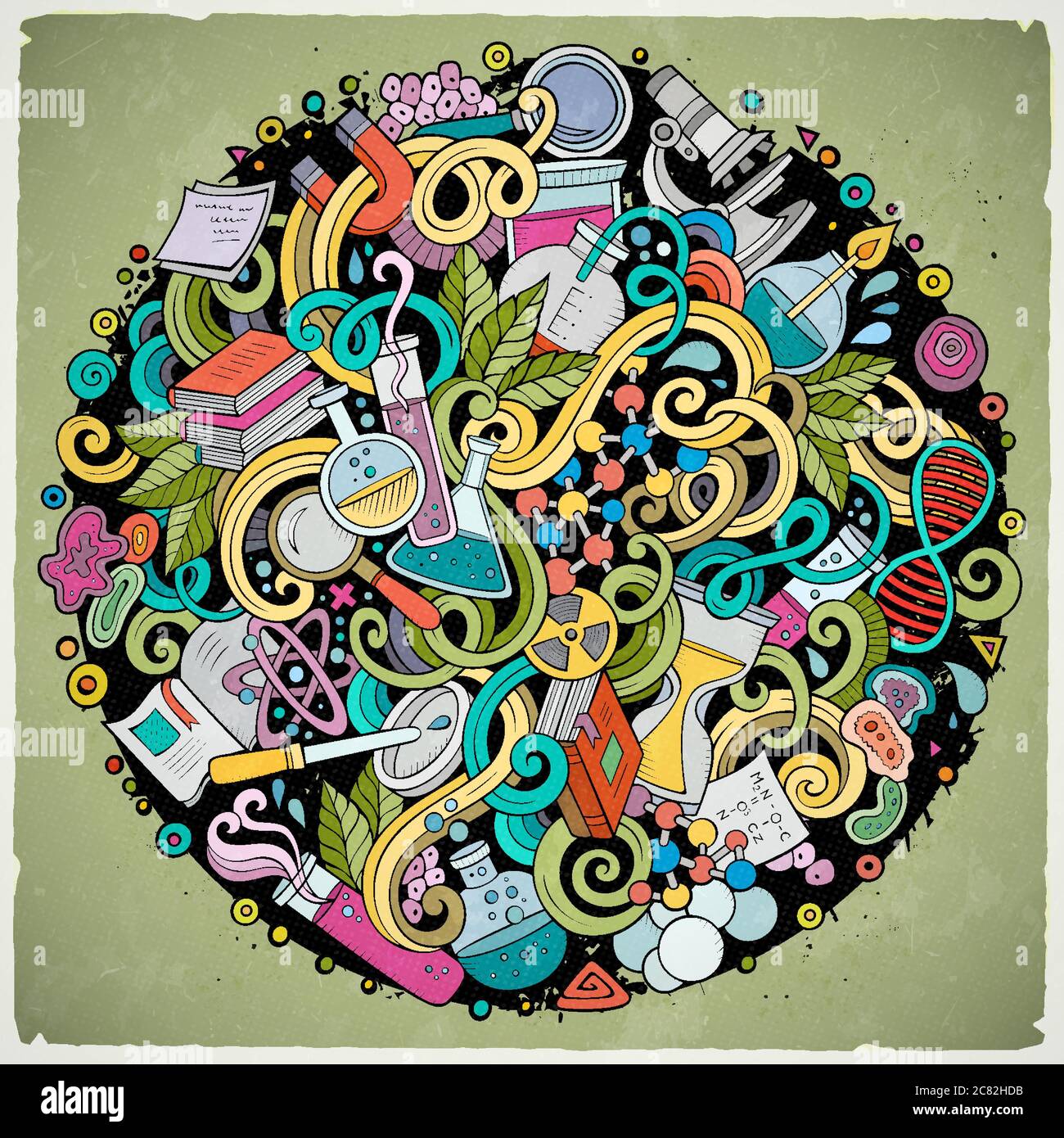 Cartoon cute doodles Science illustration Stock Vector Image & Art - Alamy