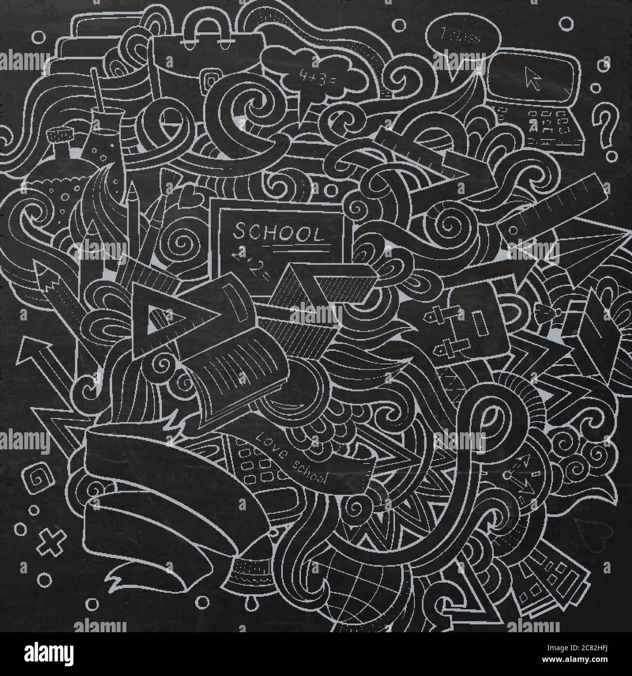 Cartoon vector hand-drawn Doodle on the subject of education Stock ...