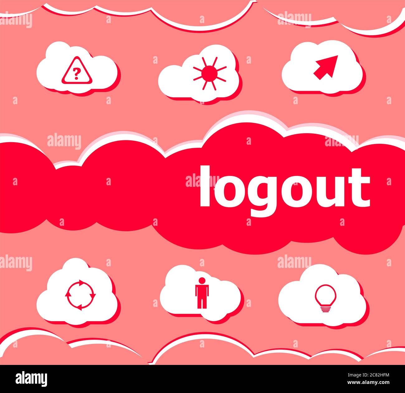 logout word on digital touch screen. information concept Stock Photo ...