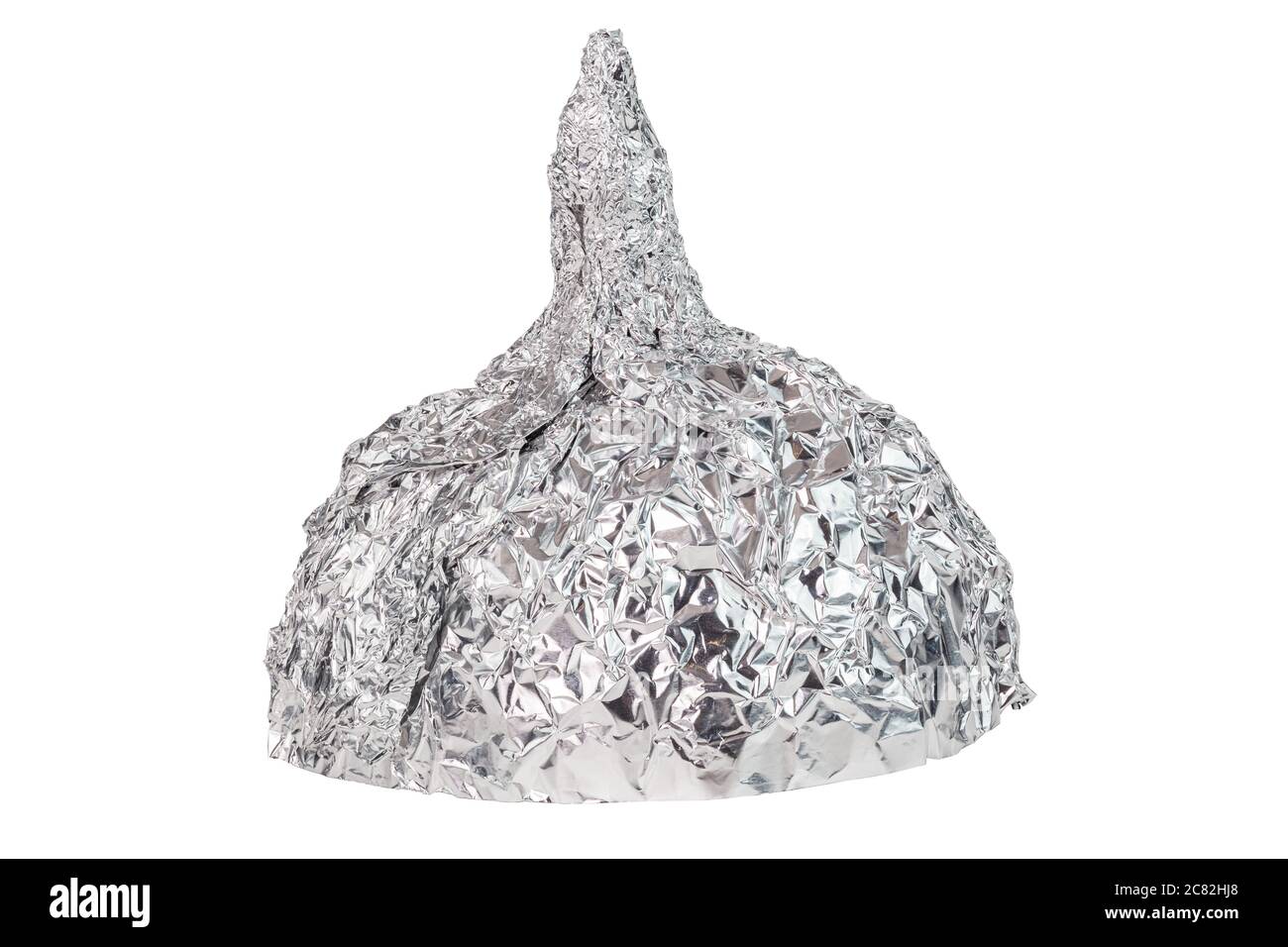 Aluminium foil hat isolated on white background, symbol for conspiracy ...
