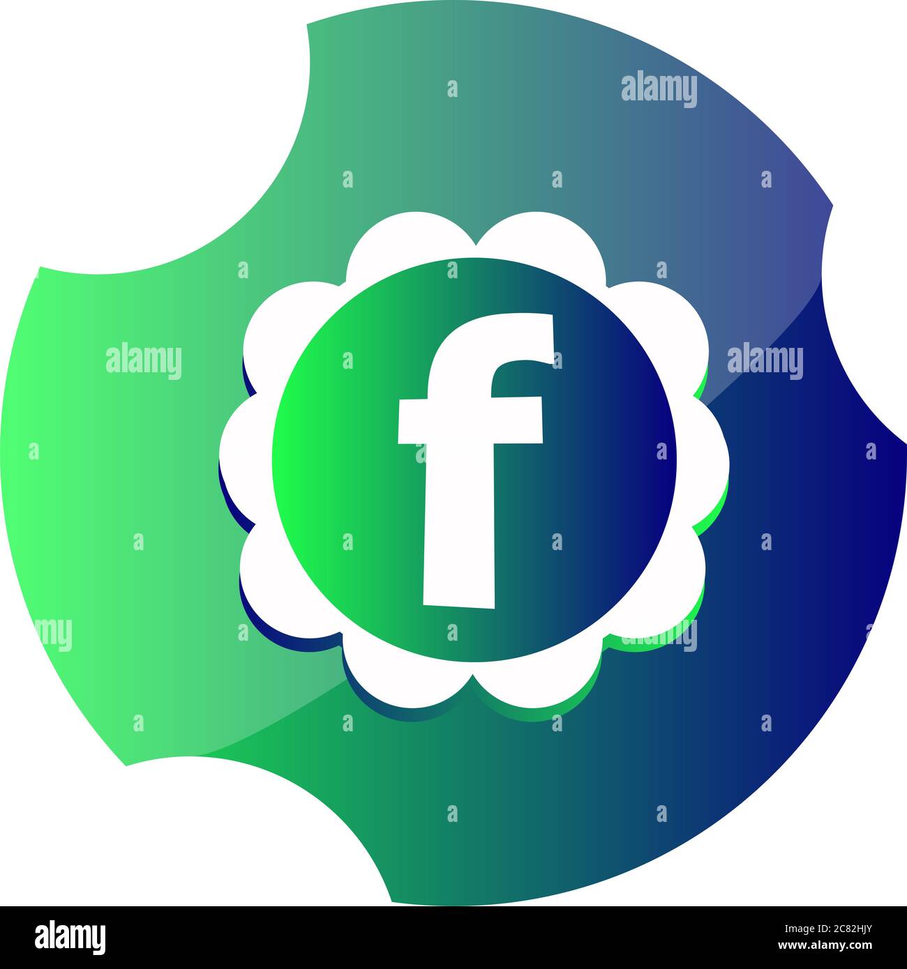 Letter F in the web button. F symbol icon web design Stock Photo - Alamy