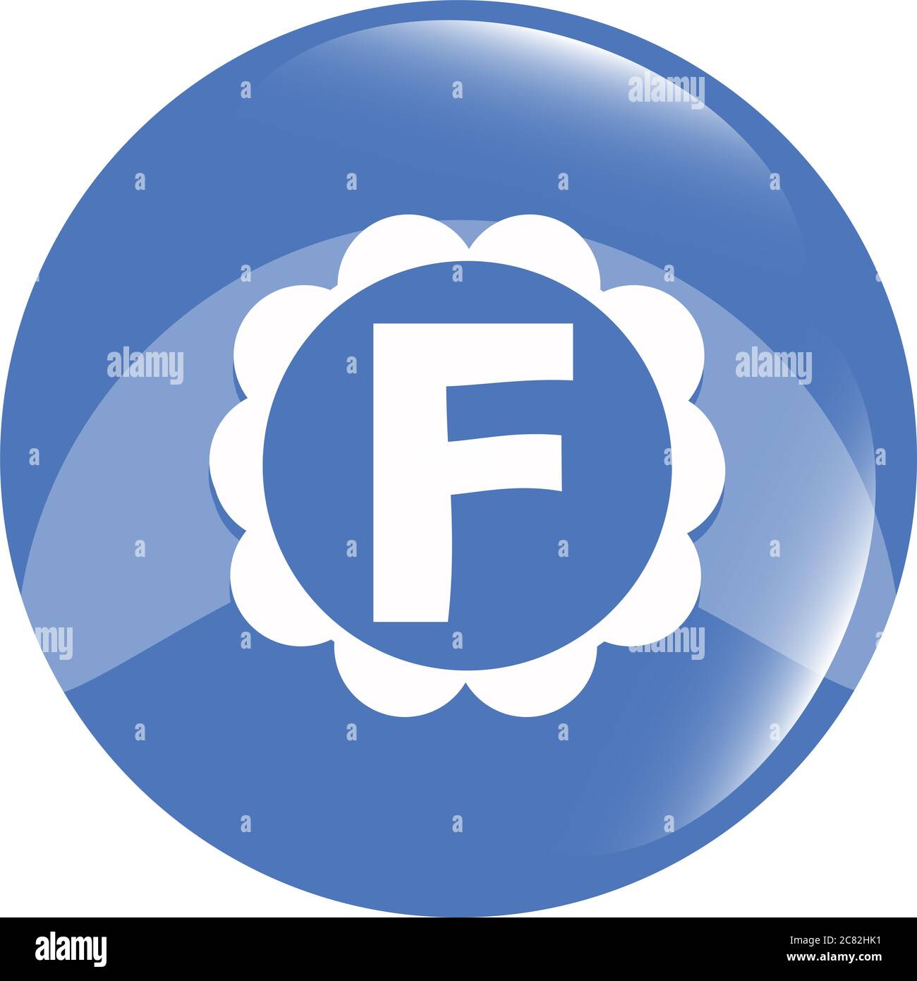letter F in the web button. F symbol design web icon Stock Photo - Alamy