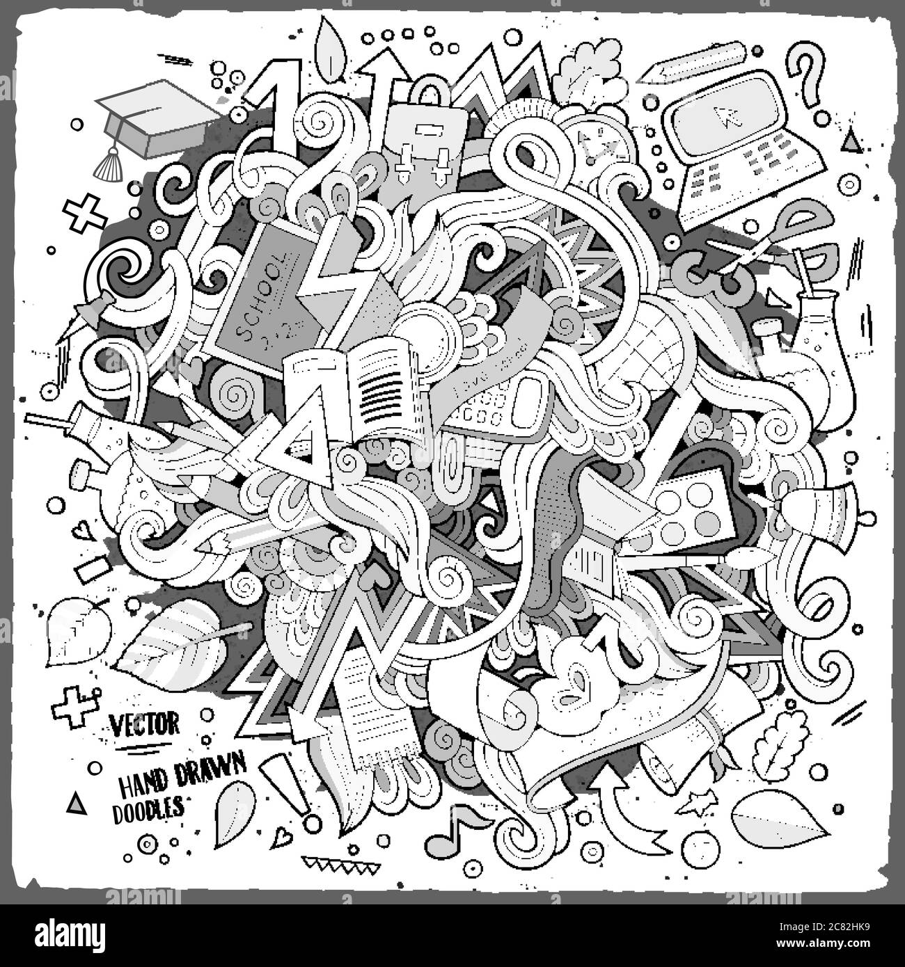 Cartoon doodles hand drawn School illustration Stock Vector Image & Art ...