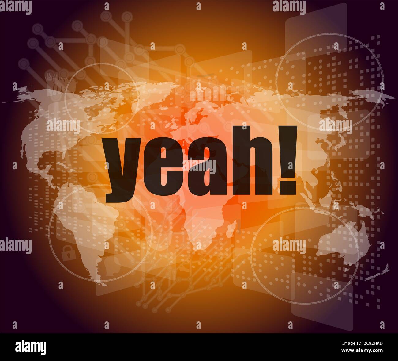 business concept: word yeah on digital screen Stock Photo - Alamy