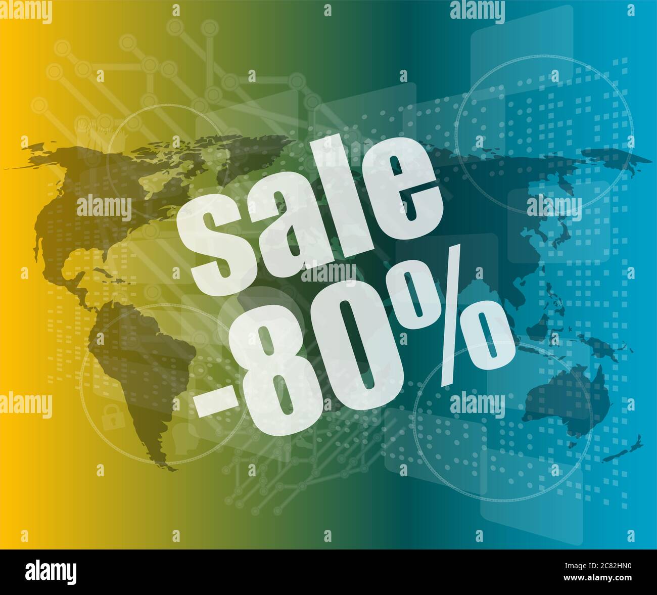 sale percentage on business digital touch screen Stock Photo - Alamy