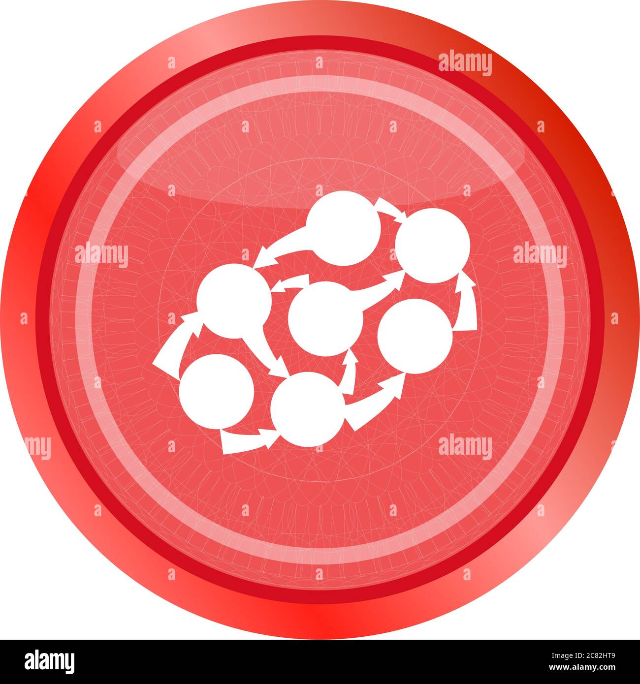 Graph Icon on Button . Trendy flat style sign isolated on white ...