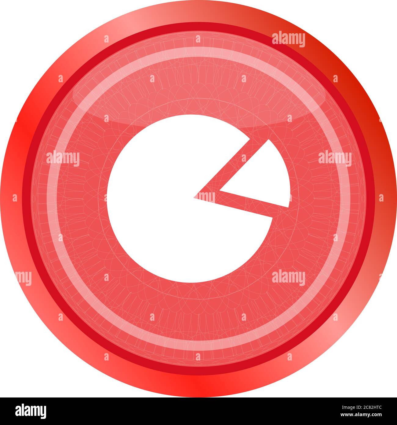 Graph Icon on Round Button isolated on white Stock Photo - Alamy