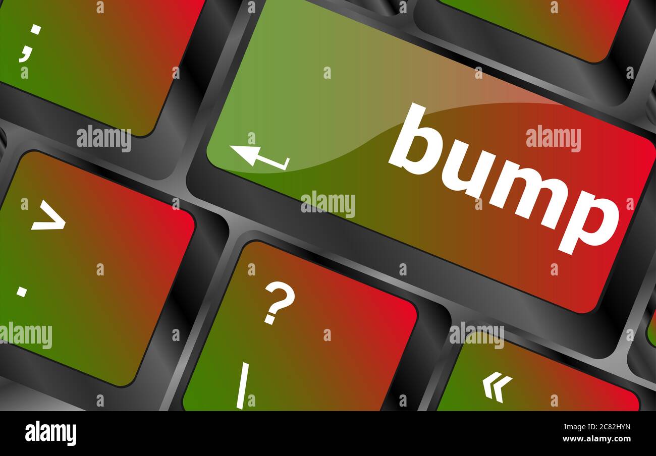 Computer keyboard with bump key. business concept Stock Photo - Alamy