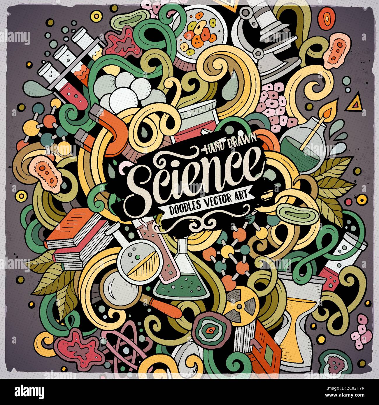 Cartoon cute doodles Science illustration Stock Vector Image & Art - Alamy