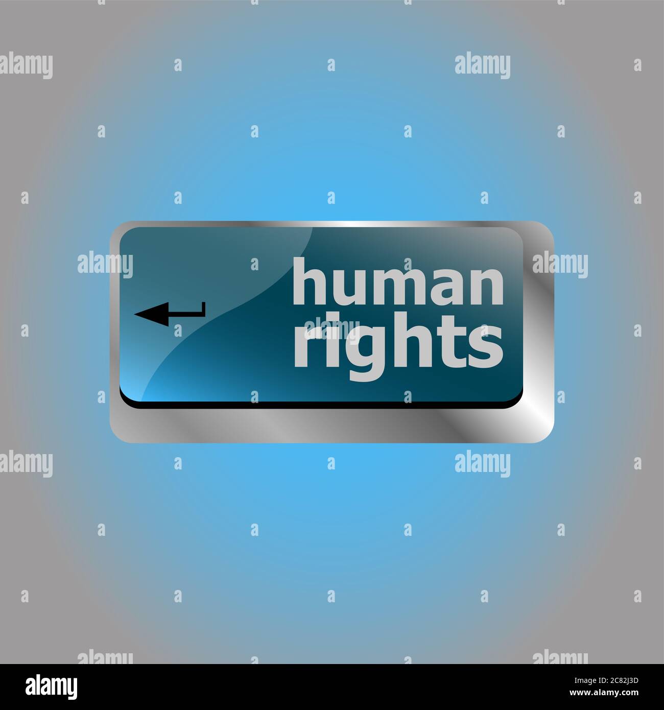 arrow enter button with human rights word Stock Photo - Alamy