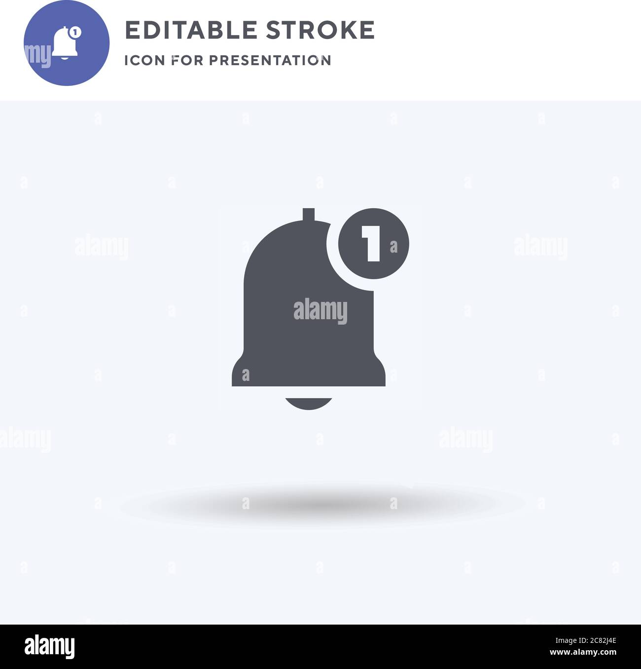 Bell icon vector, filled flat sign, solid pictogram isolated on white ...