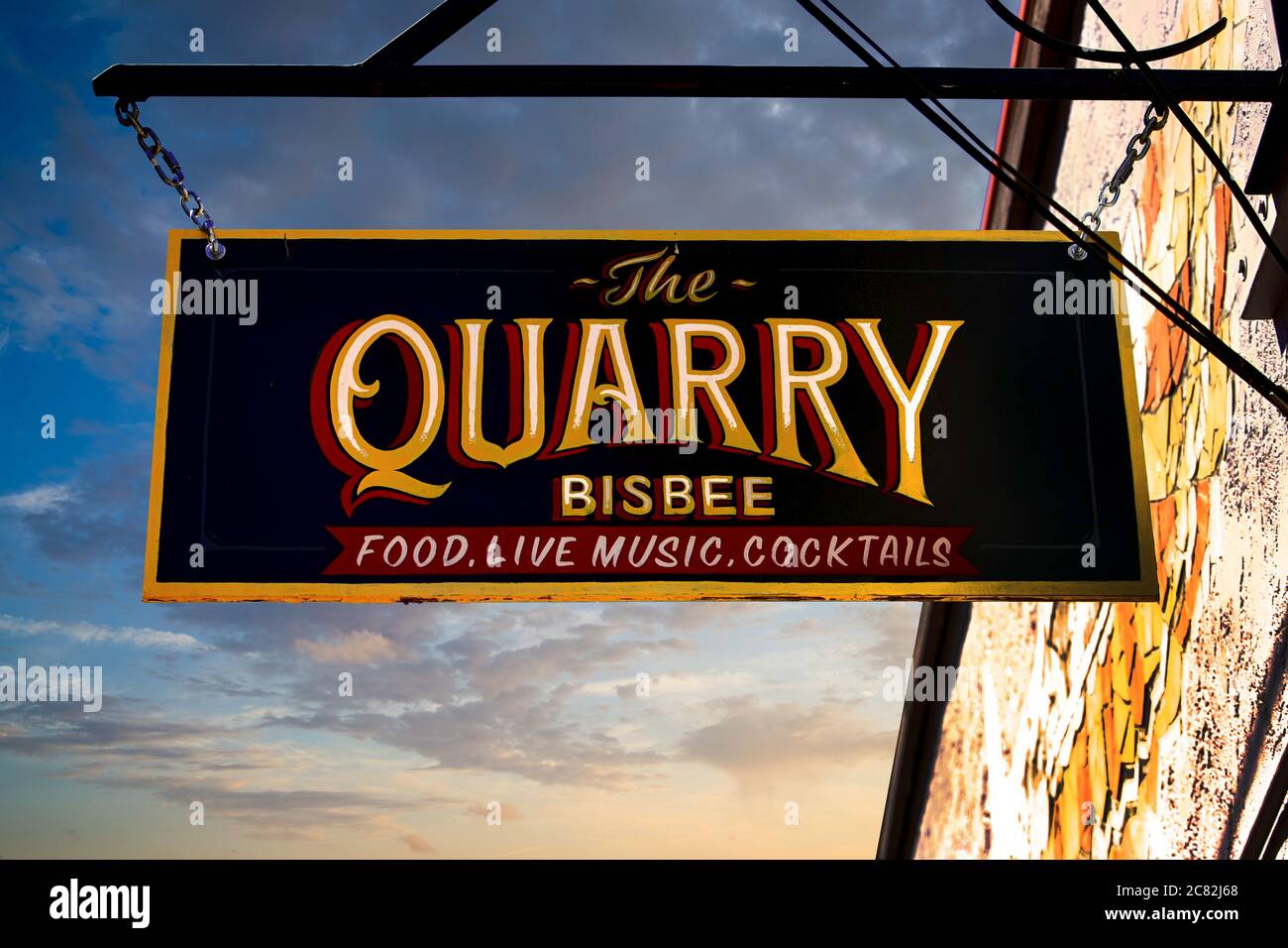"The Quarry Bisbee" overhead sign outside the building on Brewery Ave ...