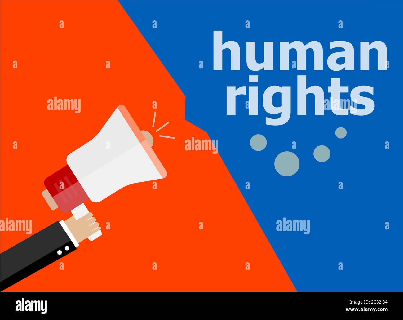 human rights. Hand holding a megaphone. flat style Stock Photo - Alamy