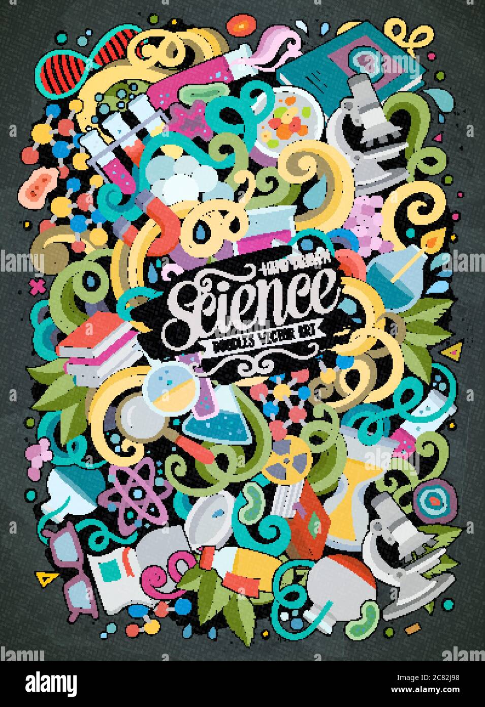 Cartoon cute doodles Science illustration Stock Vector Image & Art - Alamy
