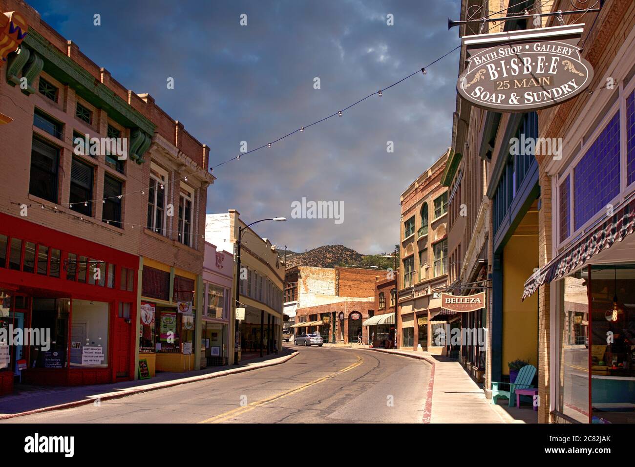 Tombstone Canyon Road in the heart of Old Bisbee AZ Stock Photo - Alamy