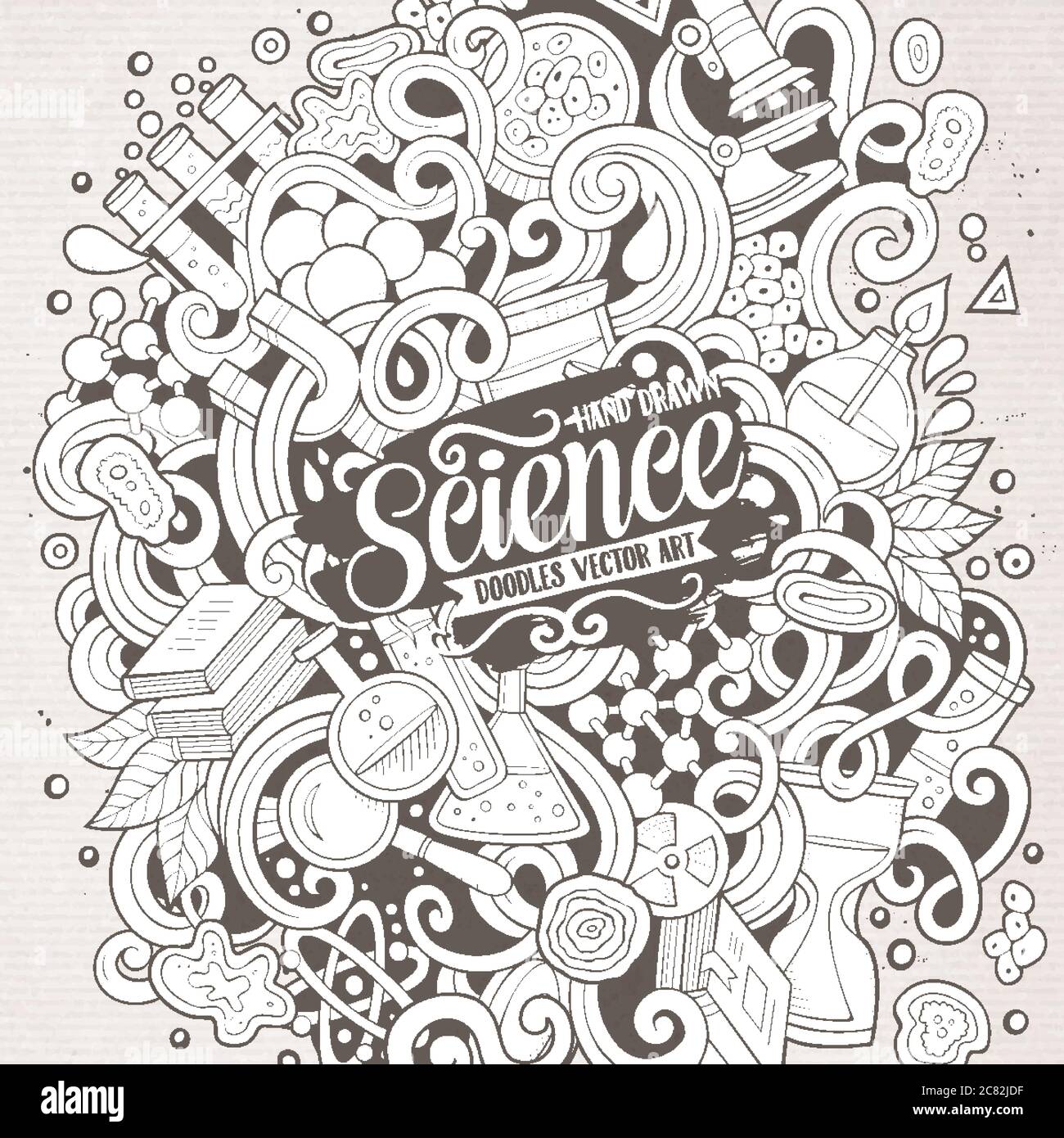 Cartoon cute doodles Science illustration Stock Vector Image & Art - Alamy
