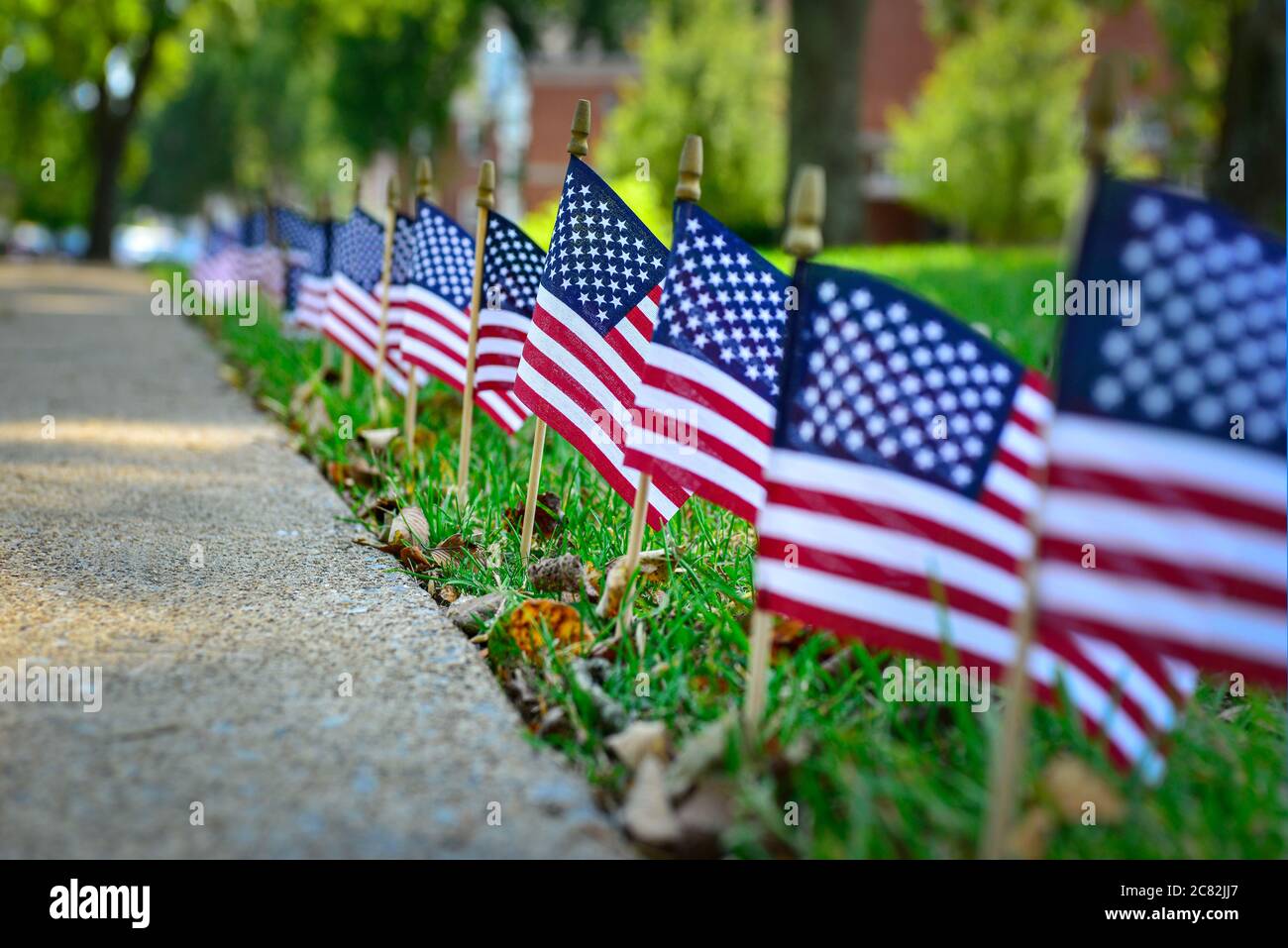 Little flags alongside a roadway hi-res stock photography and images ...