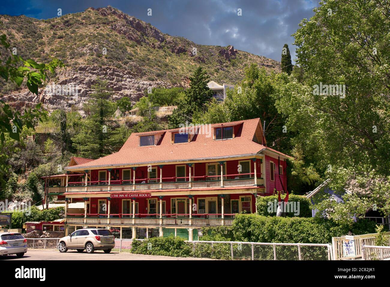 The Inn at Castle Rock on Tombstone Canyon Road in Old Bisbee AZ Stock ...
