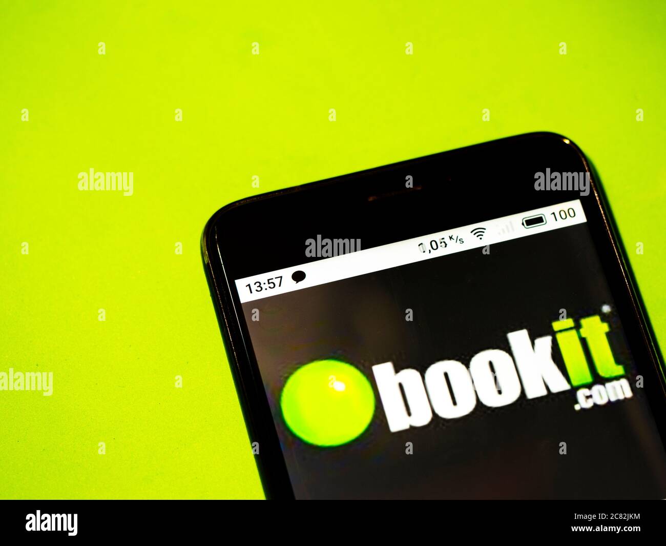 In this photo illustration a Bookit.com logo is seen displayed on a ...