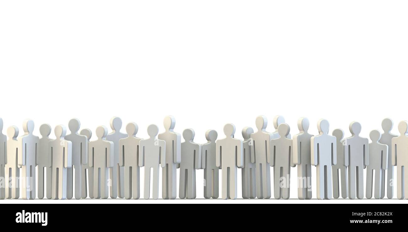 Crowd people 3D render illustration isolated on white background Stock ...