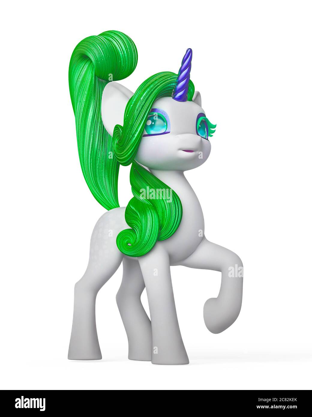 unicorn cartoon on stand up pose in white background, 3d illustration ...
