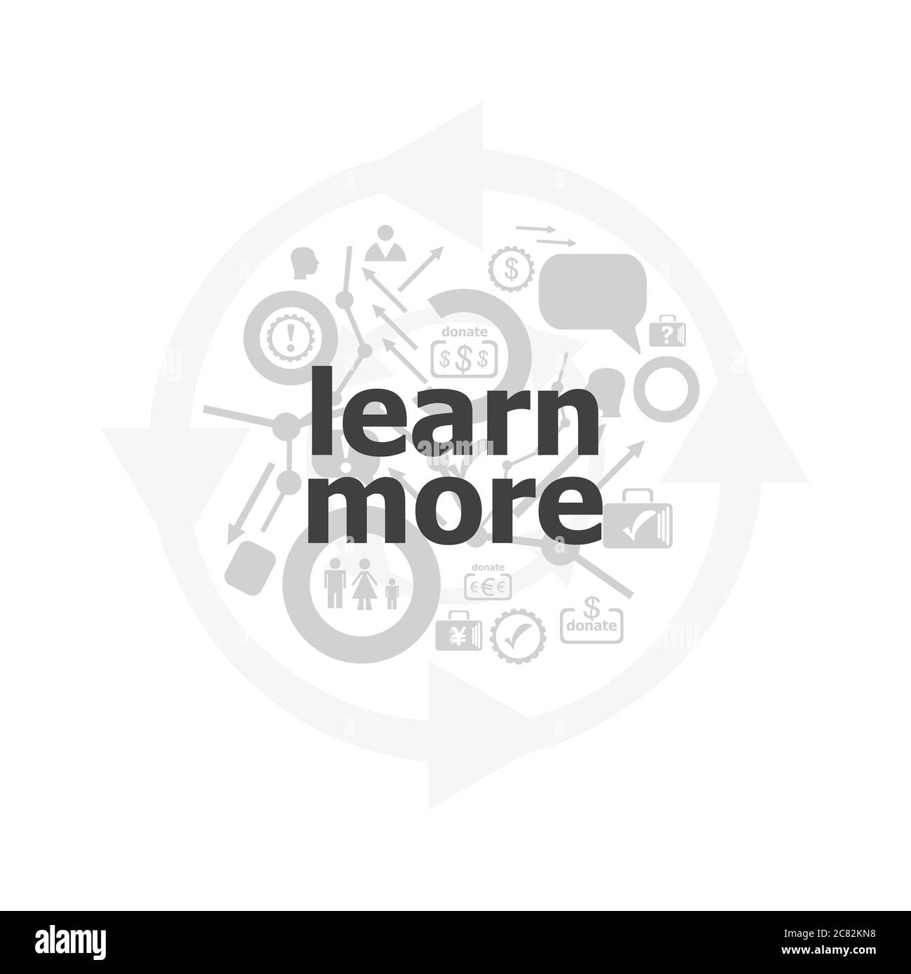 Text Learn More on digital background. Education concept . Icon and ...