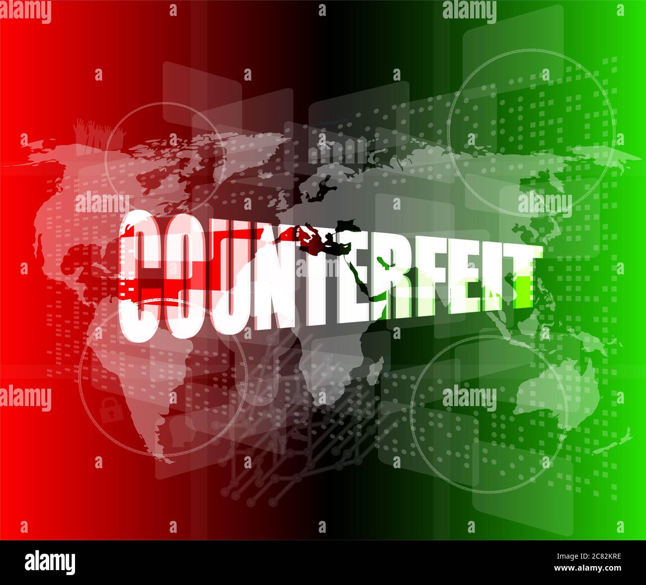 word counterfeit on business digital touch screen Stock Photo - Alamy