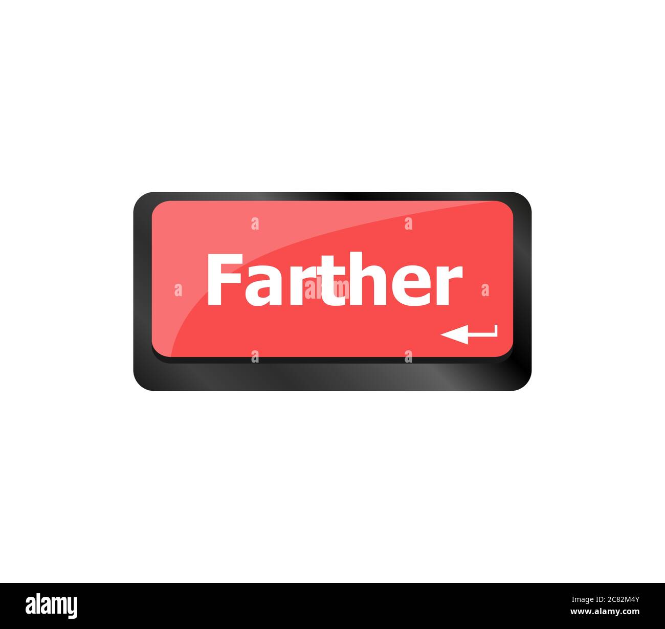 Keyboard with farther text on enter button Stock Photo - Alamy