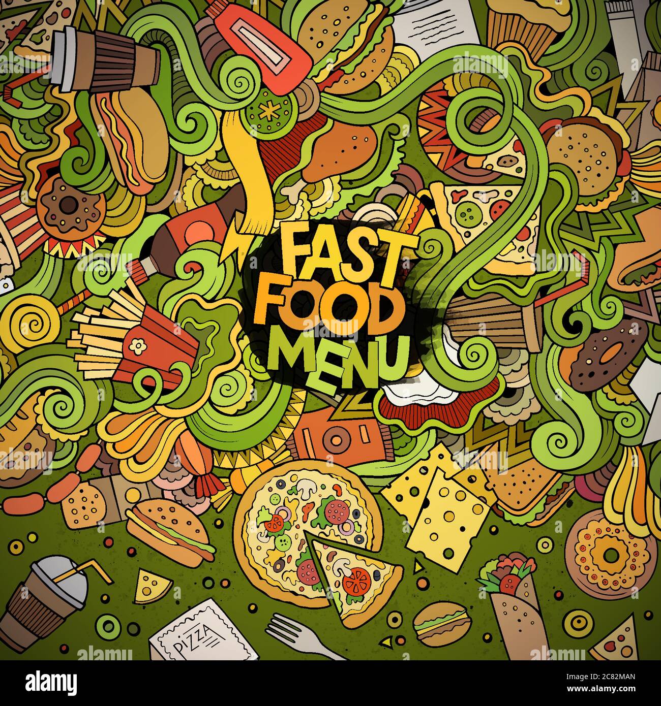 Junk food background frame Stock Vector Images - Alamy