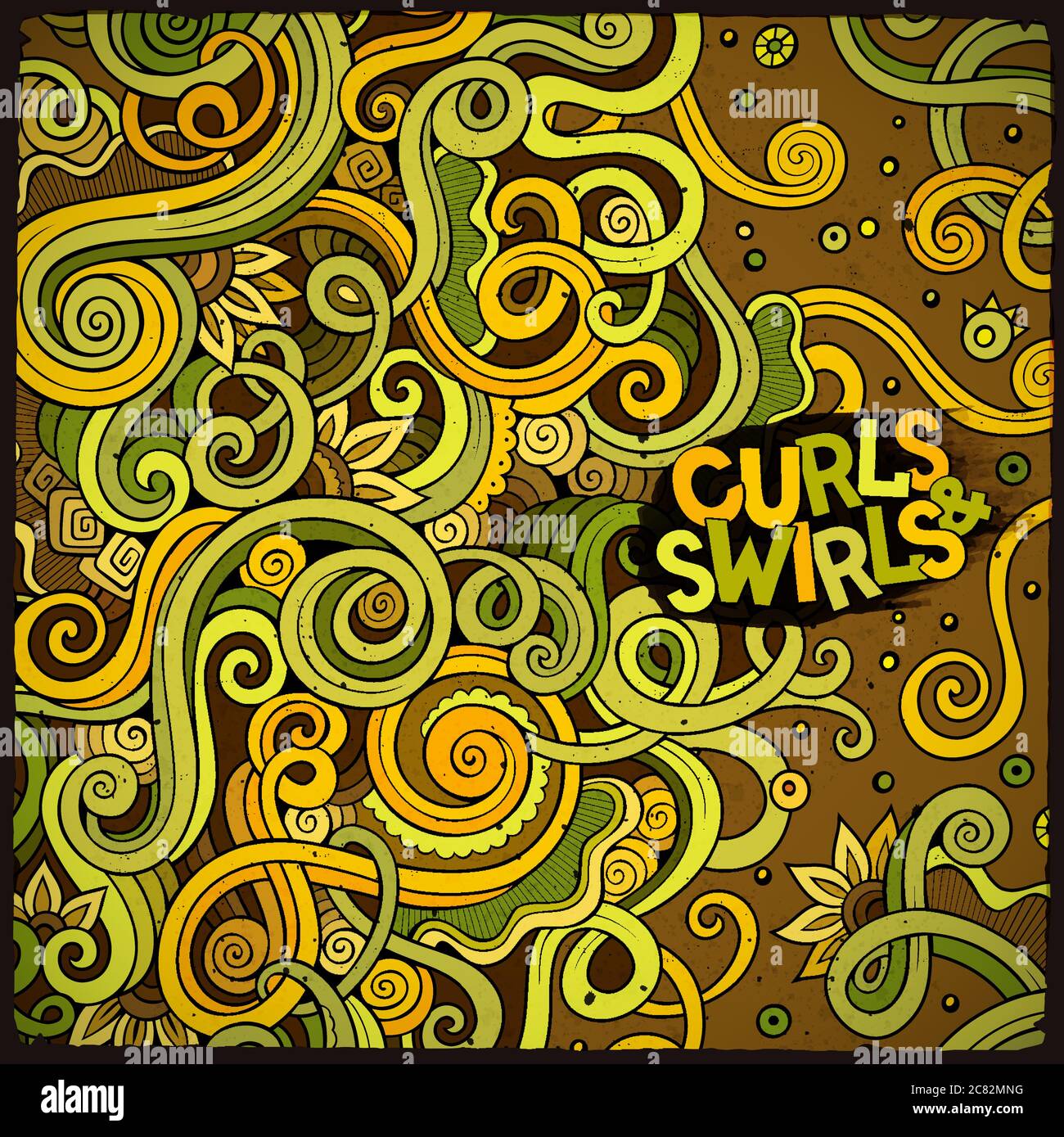 Cartoon cute doodles curls frame design Stock Vector Image & Art - Alamy