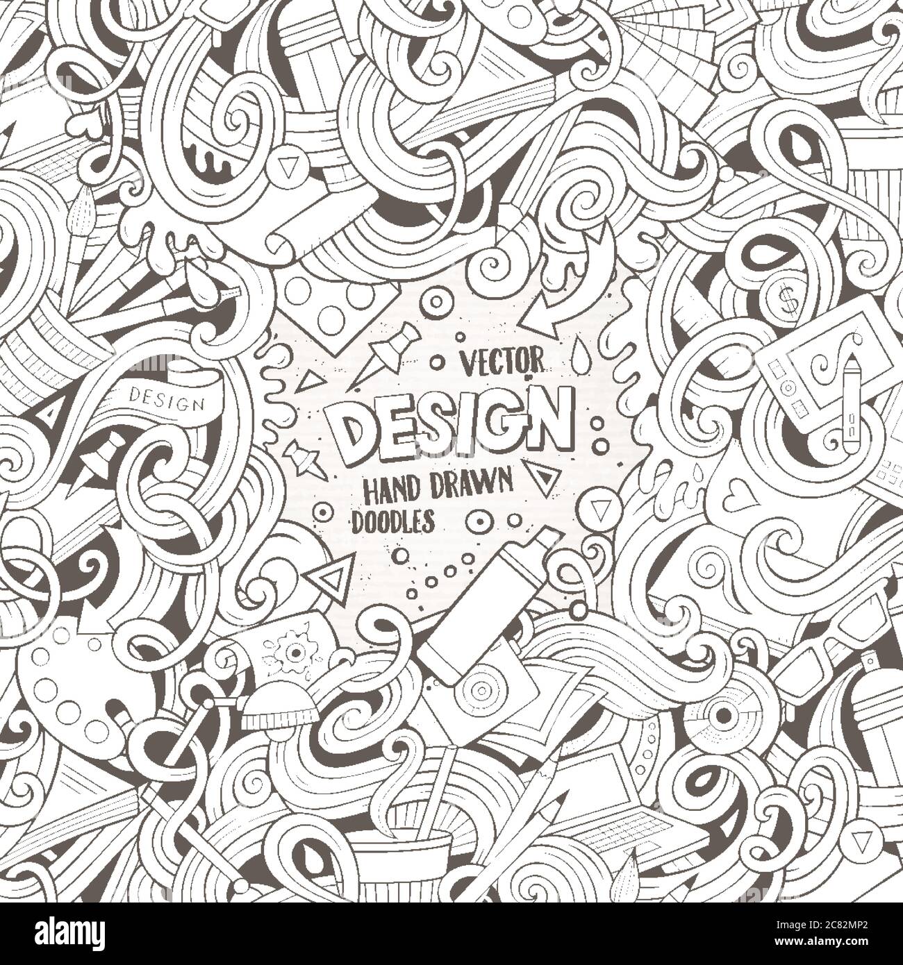 Cartoon cute doodles design frame Stock Vector Image & Art - Alamy