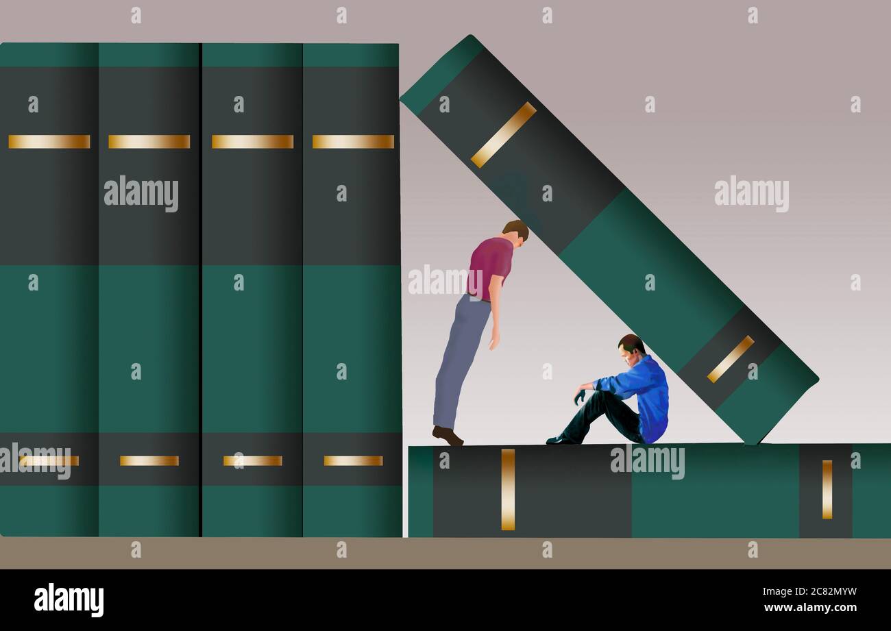 Stressed students library hi-res stock photography and images - Alamy