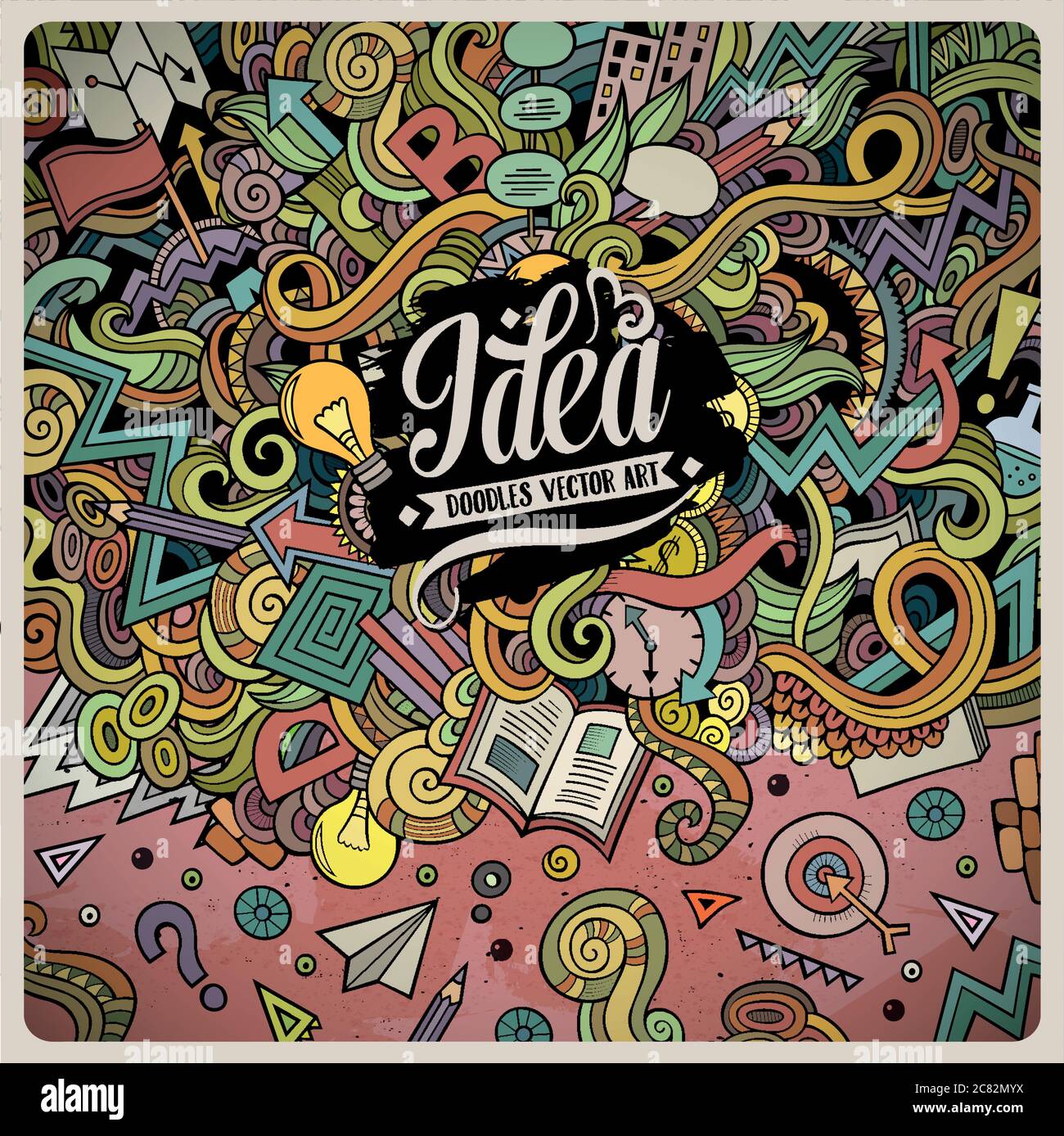 Cartoon hand-drawn doodles Concept illustration Stock Vector Image ...