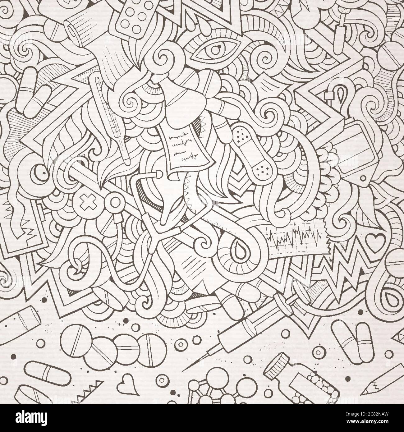 Cartoon cute doodles Medical frame Stock Vector Image & Art - Alamy