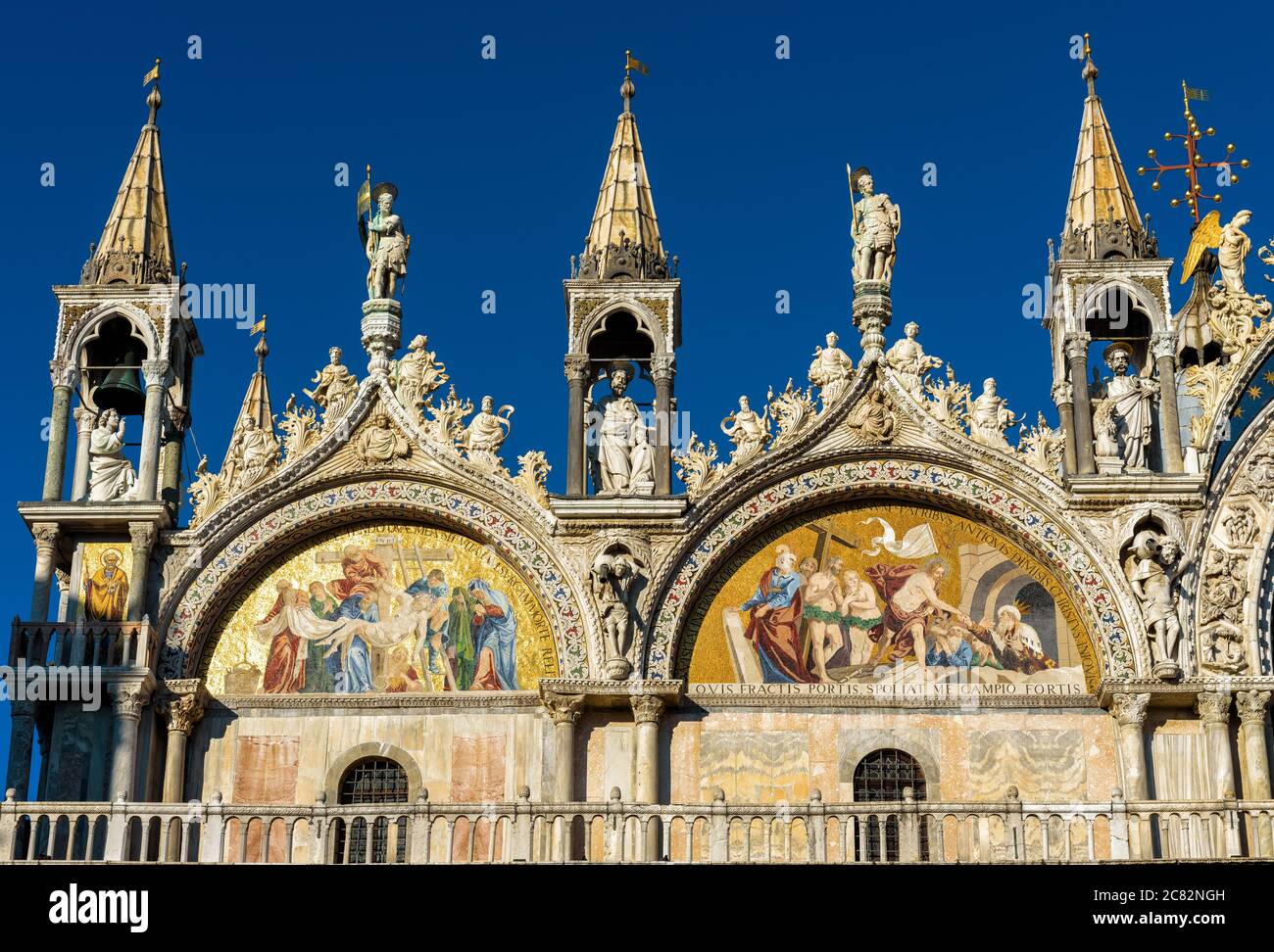 St Mark`s Basilica or San Marco close-up, Venice, Italy. It is top ...