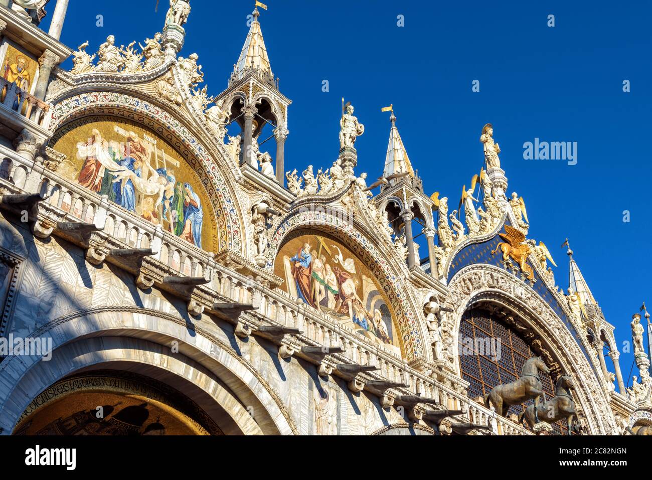 Saint Mark`s Basilica or San Marco closeup, Venice, Italy. It is top ...