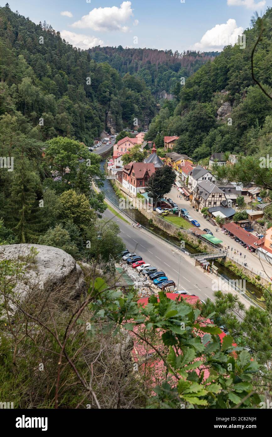 Aerial view on Hrensko on the Czech-German border with amazing ...