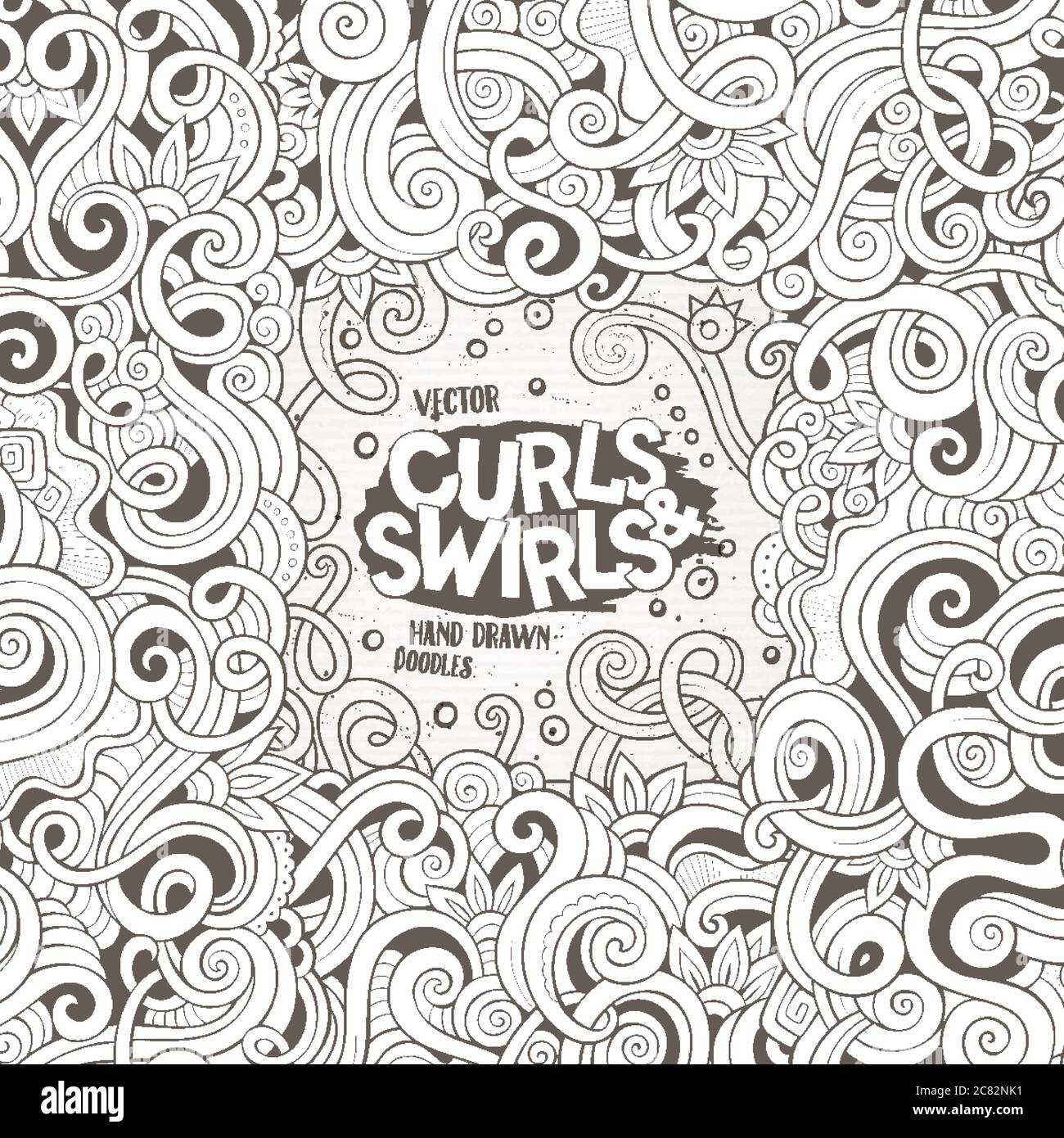 Cartoon cute doodles curls frame design Stock Vector Image & Art - Alamy