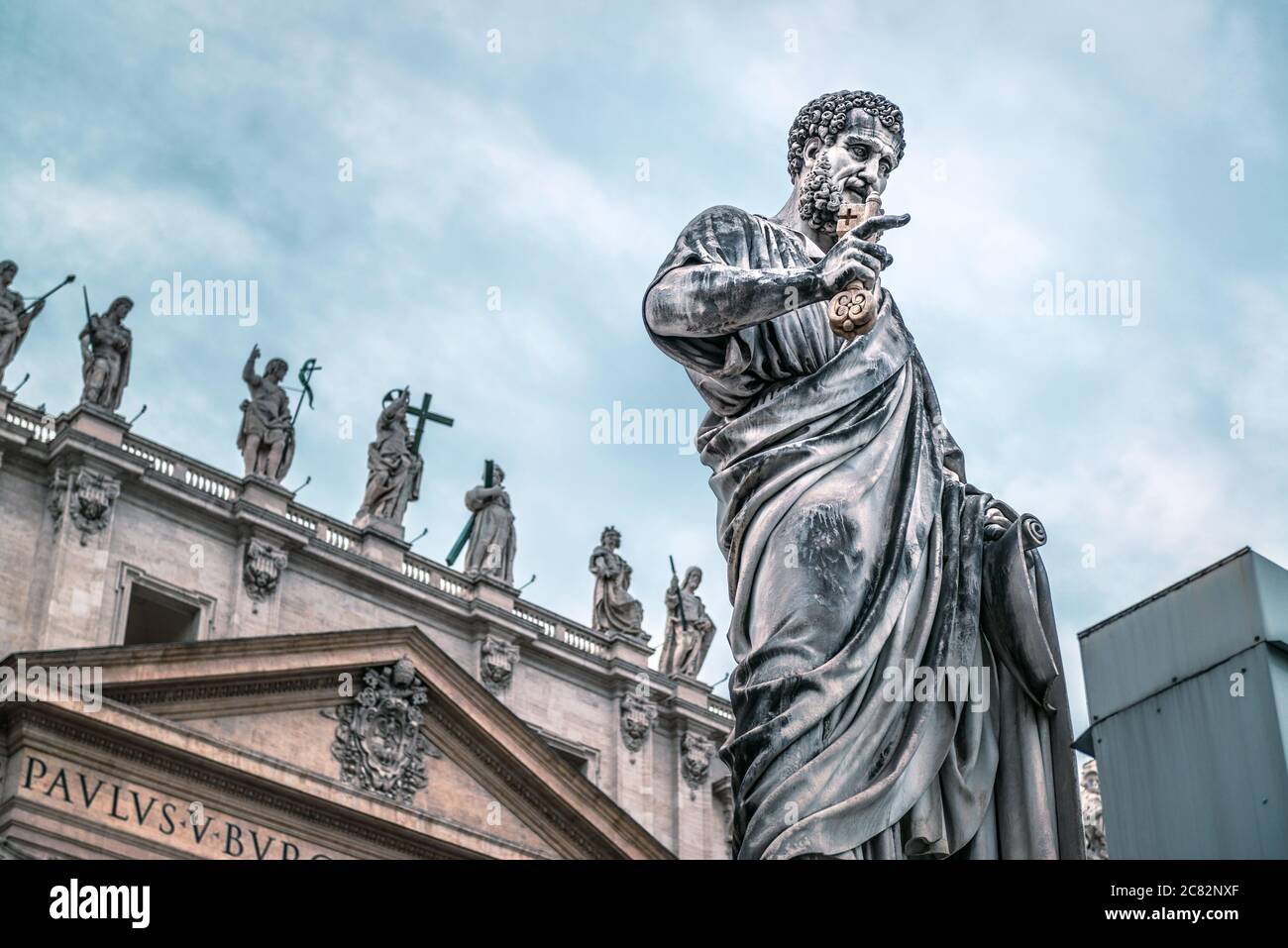 Statue of Apostle Peter in front of St Peter's Basilica, Rome, Italy ...