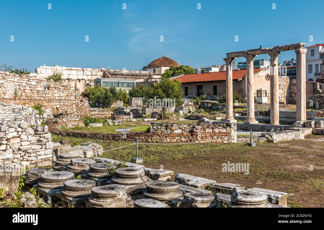 Library of Hadrian in Athens, Greece. It is famous tourist attraction ...