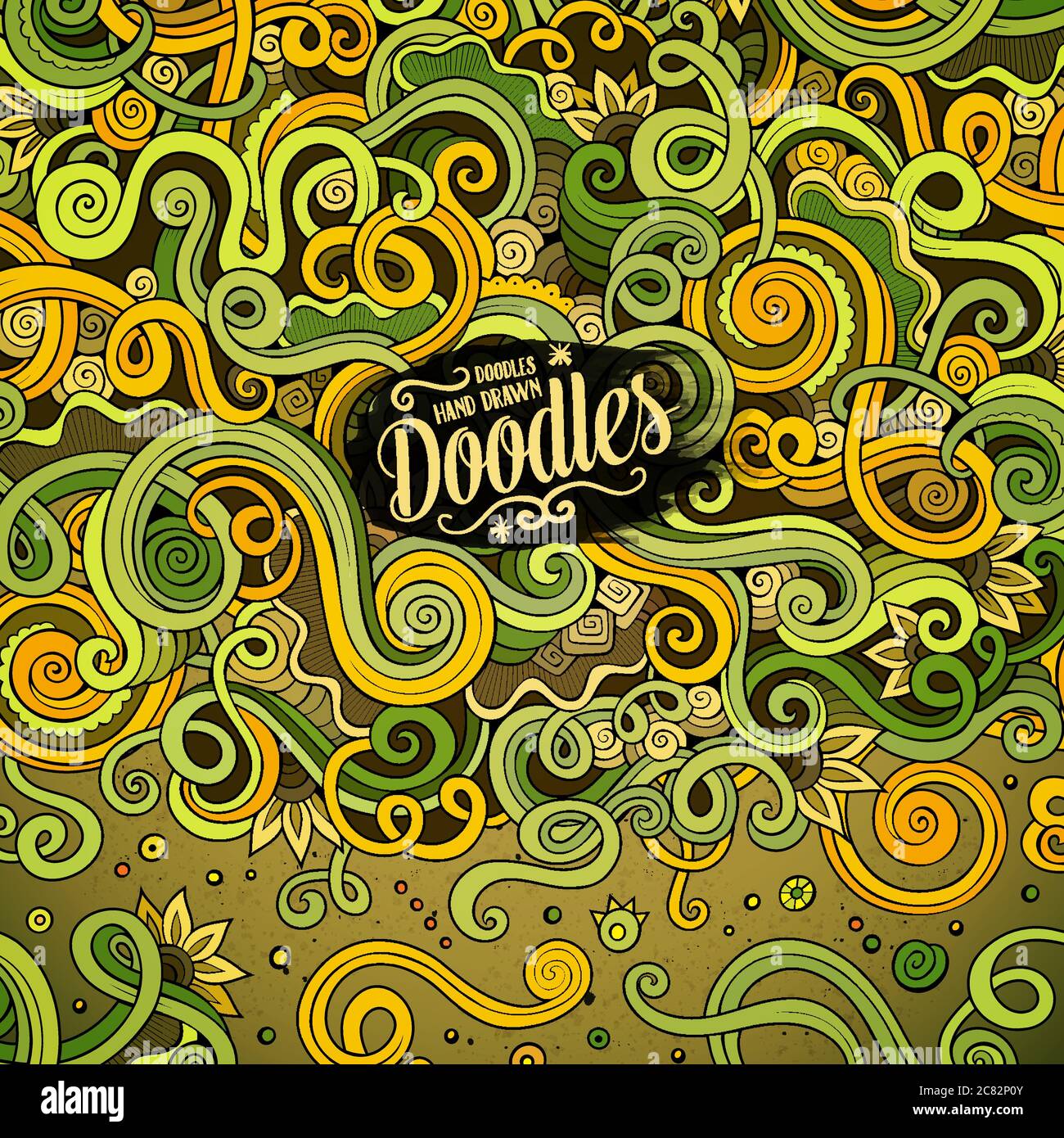 Cartoon cute doodles curls frame design Stock Vector Image & Art - Alamy