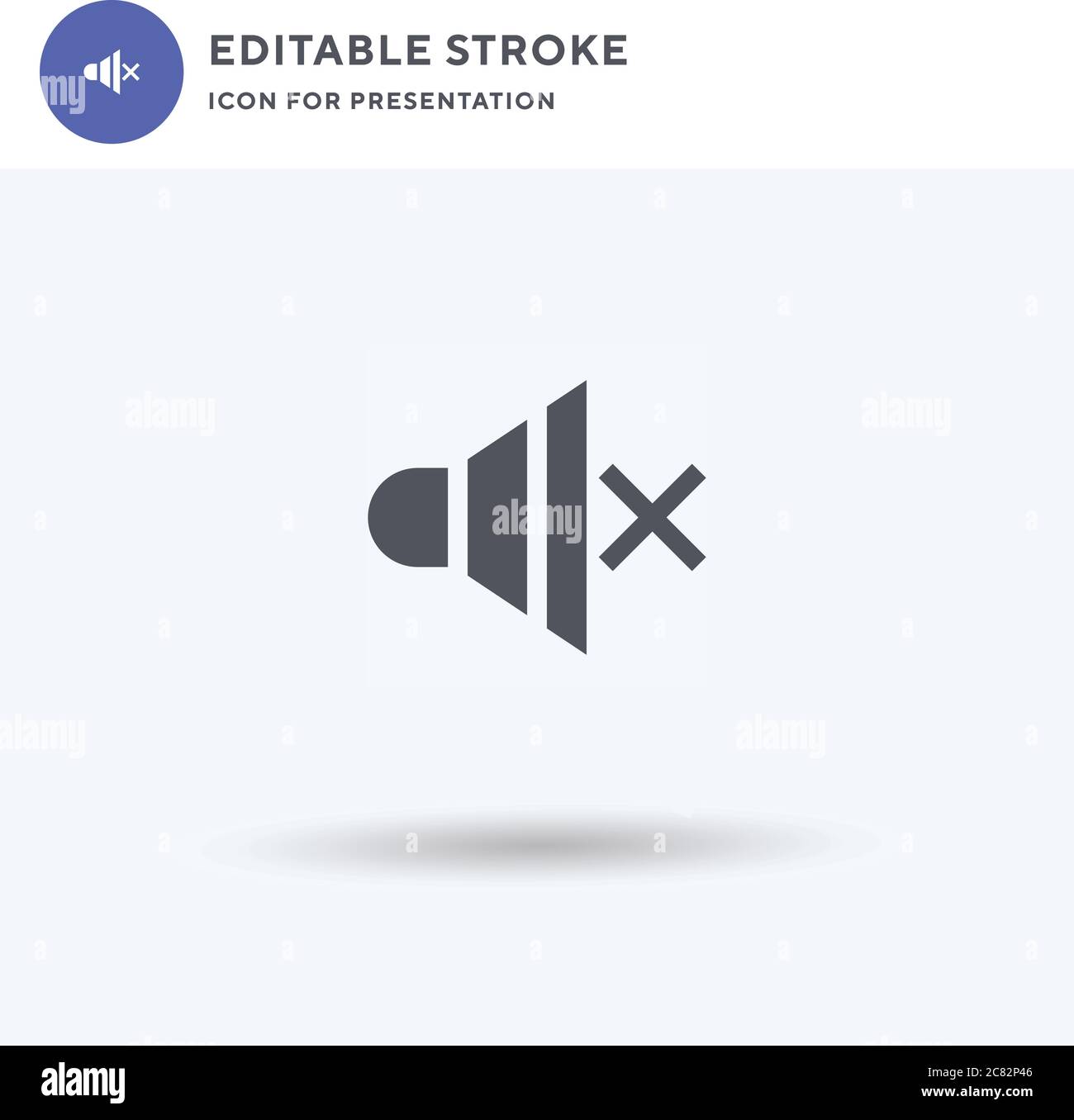 Mute icon vector, filled flat sign, solid pictogram isolated on white ...