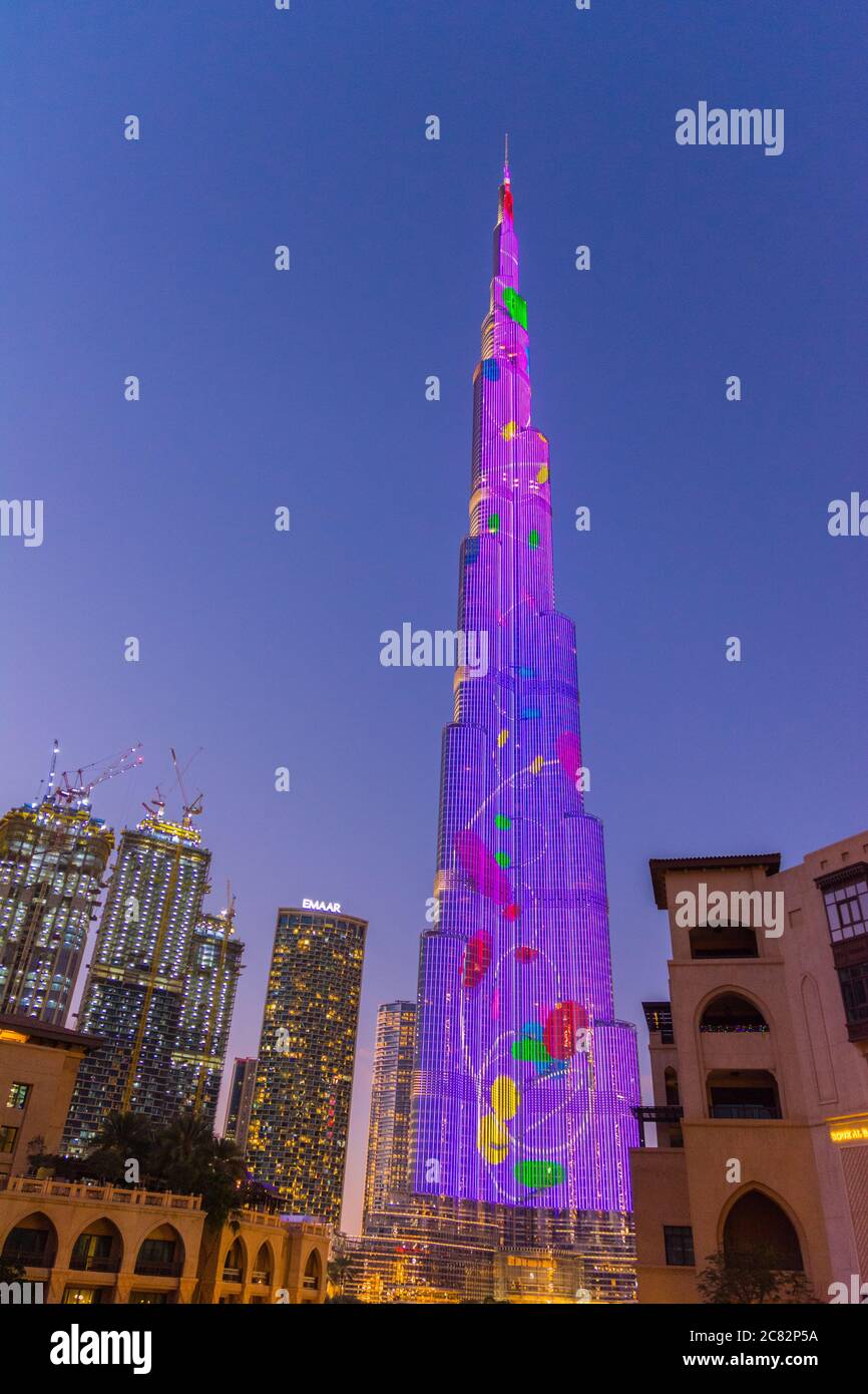 Dubai, United Arab Emirates, January 20th, 2020: Burj Khalifa tower ...