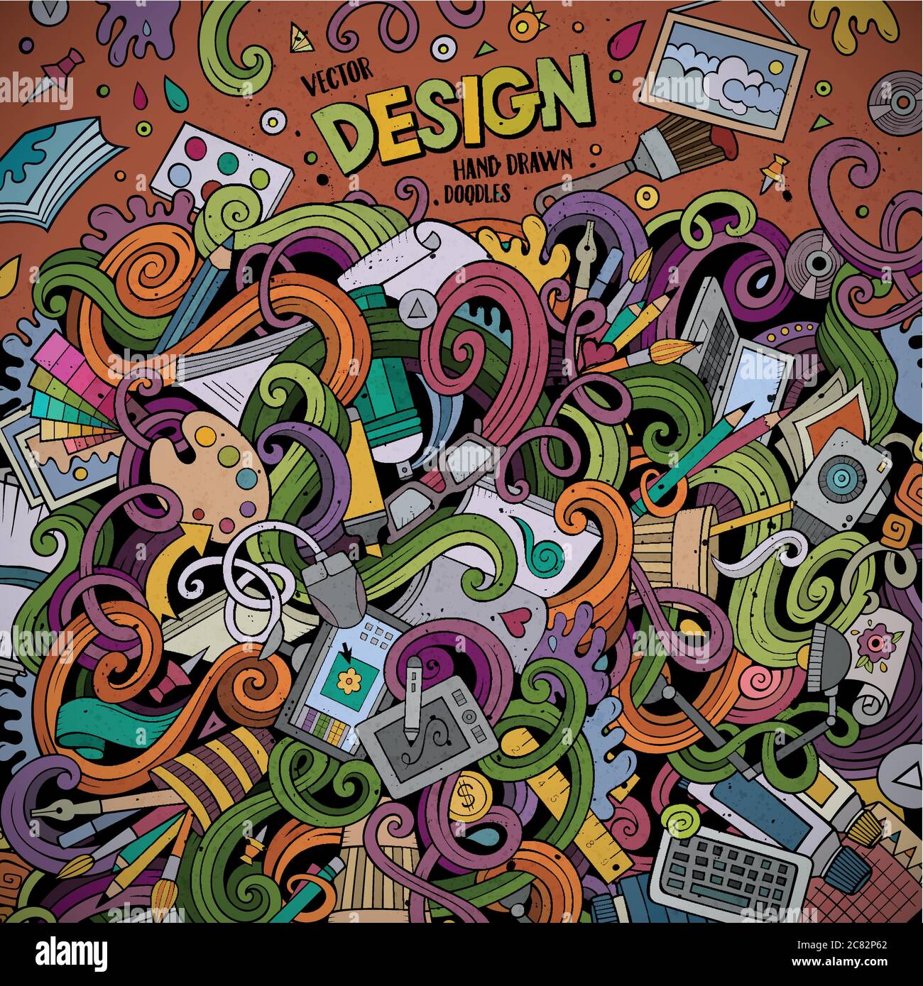 Cartoon cute doodles design frame Stock Vector Image & Art - Alamy